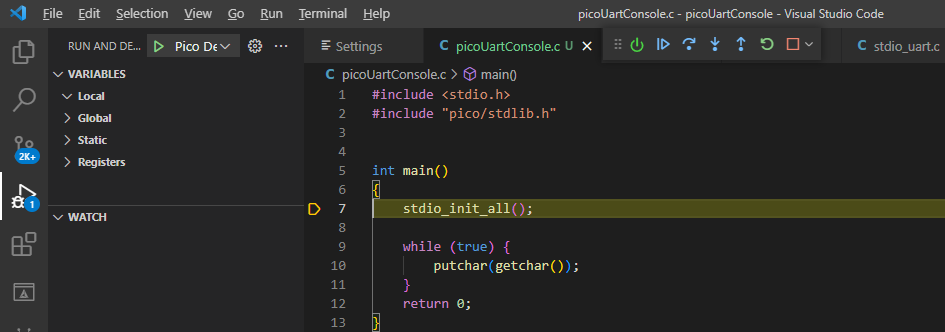 ラズピコ VSCodeによるデバッグとUARTで標準入出力 │ moon's ラズピコづくし
